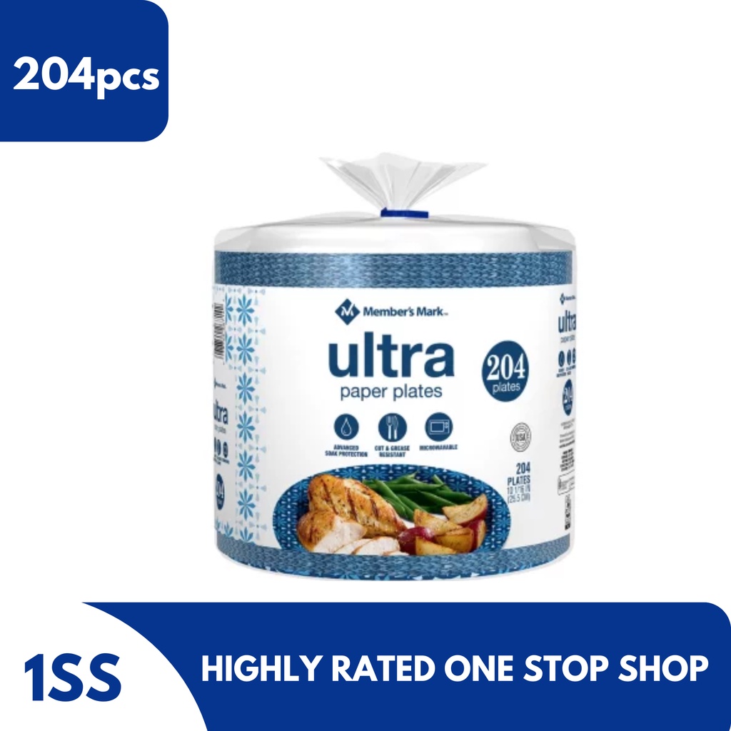 Member's Mark Ultra Paper Plates, 204pcs | Shopee Philippines