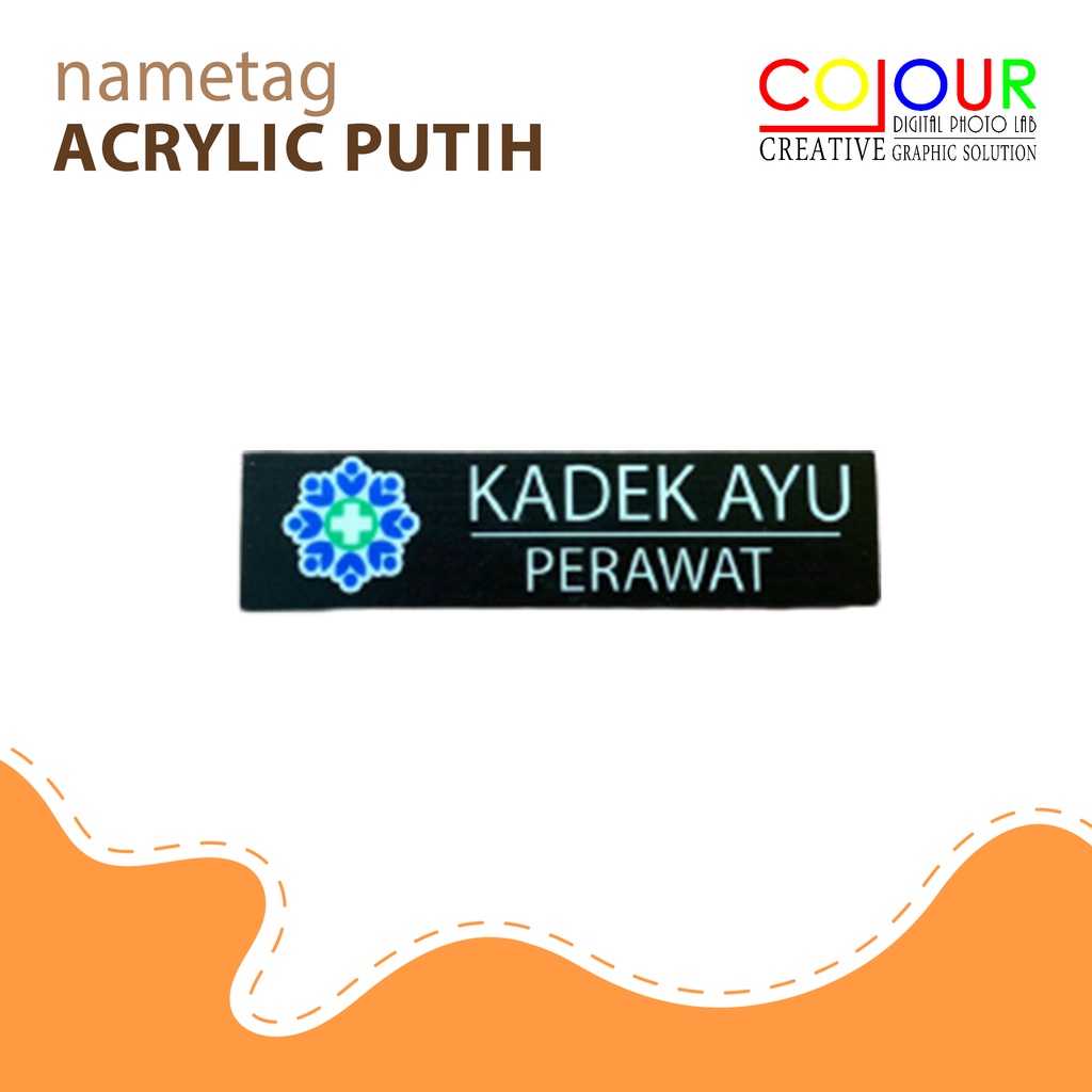 PUTIH Name TAG / CHEST NAME / WHITE ACRYLIC NAME PLATE - CUSTOM ...
