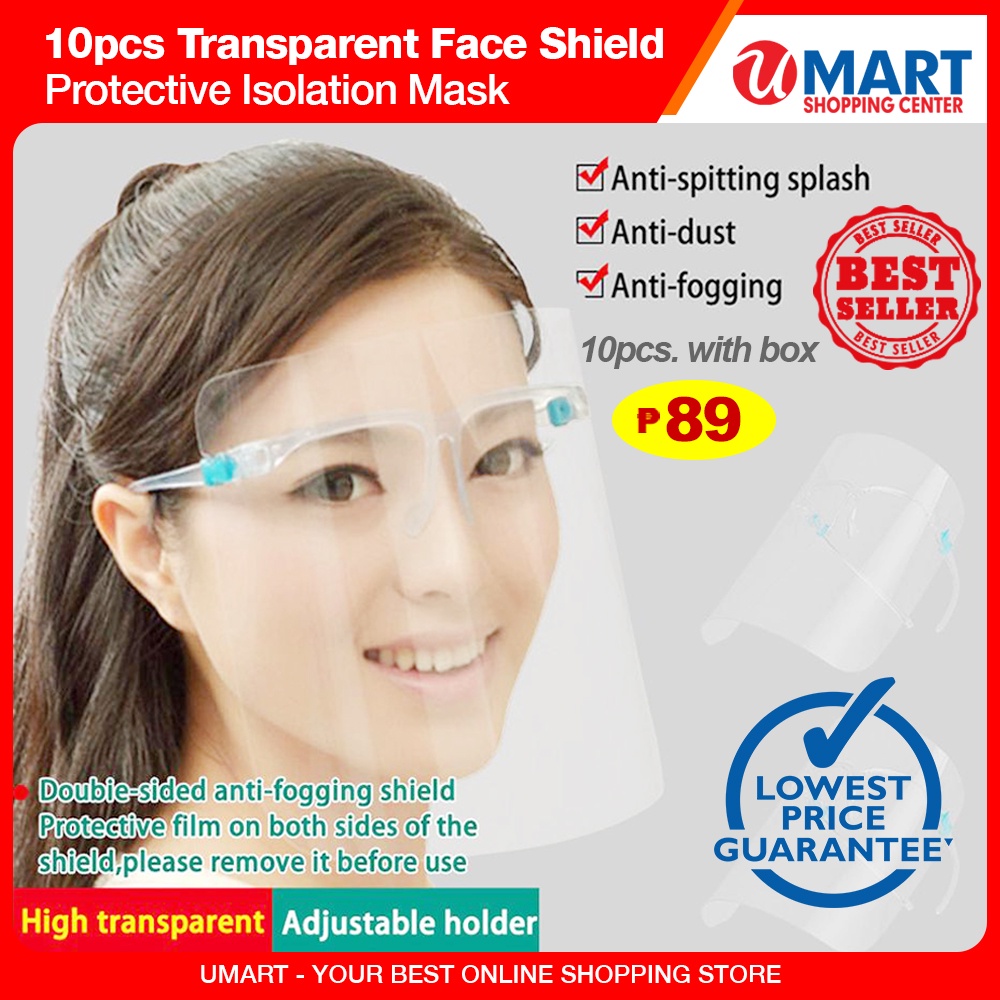 10pcs Face Shield Protective Isolation Mask Full face protection ...
