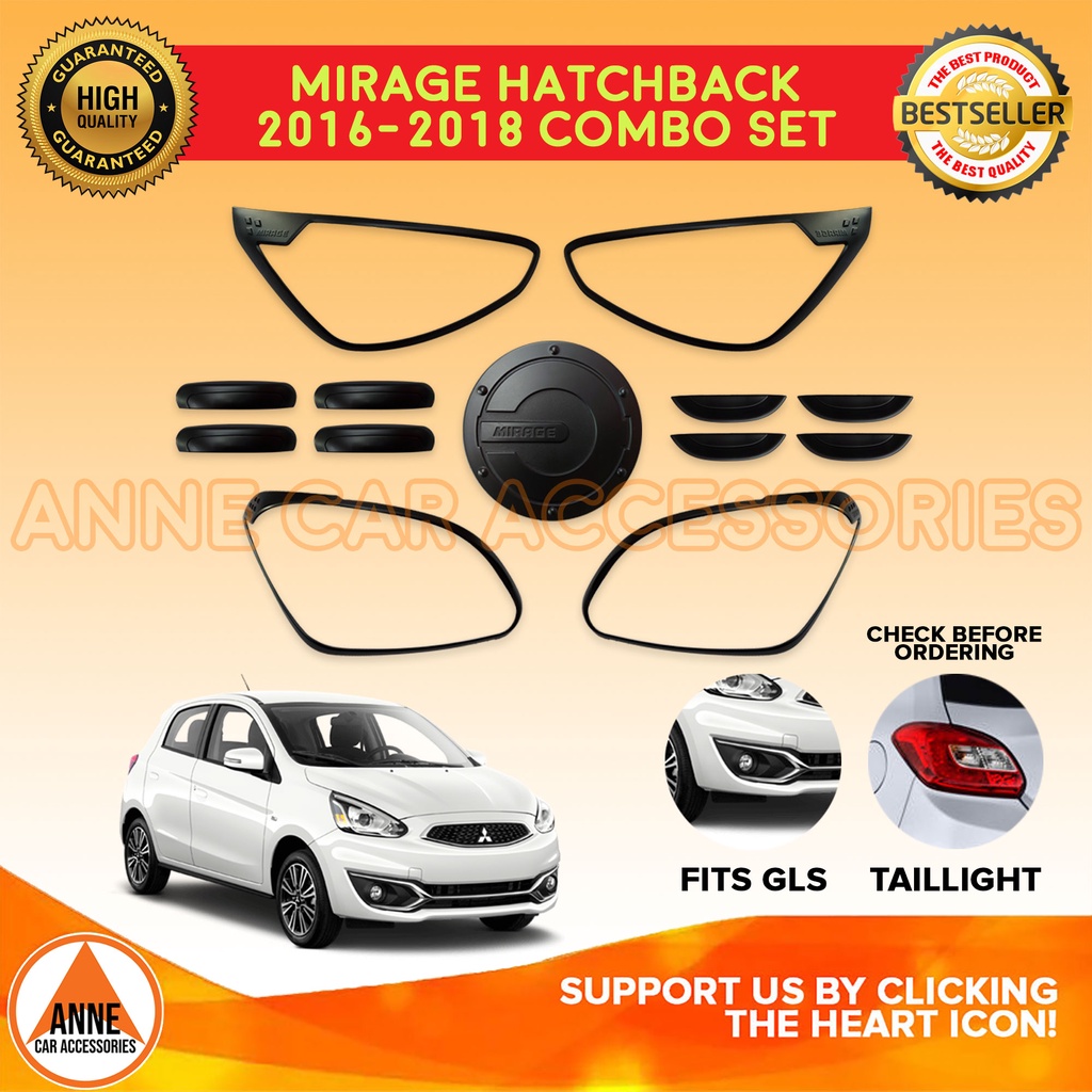 Garnish Cover Set Mitsubishi Mirage GLS Hatchback 2016 - 2023 Black ...