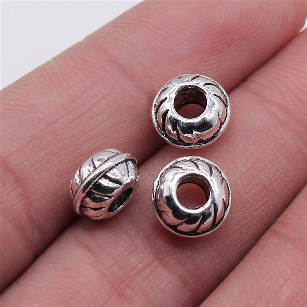 40 Pieces Round Big Hole Beads Spacer Beads Hobbies And Crafts ...