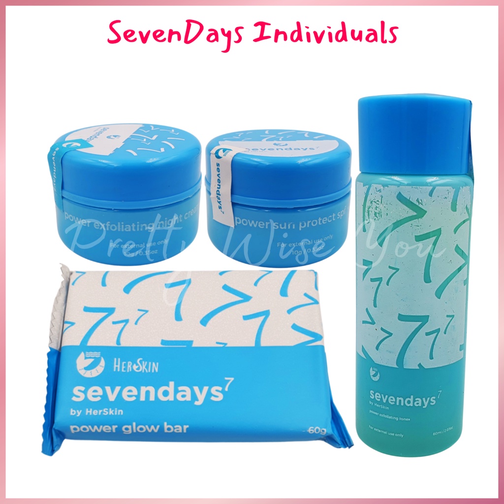 Sevendays Power Glow Bar Soap Sunscreen Night Cream Toner HerSkin Seven ...