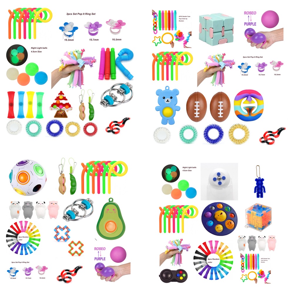 31 Pack POP It Fidget Sensory Toys Set Simple Dimple Stress Relief ...