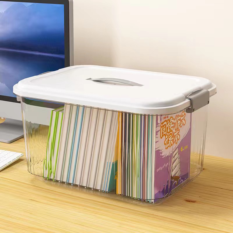 Plastic Home Storage Organizing Box with Handle Clear Storage Latch ...