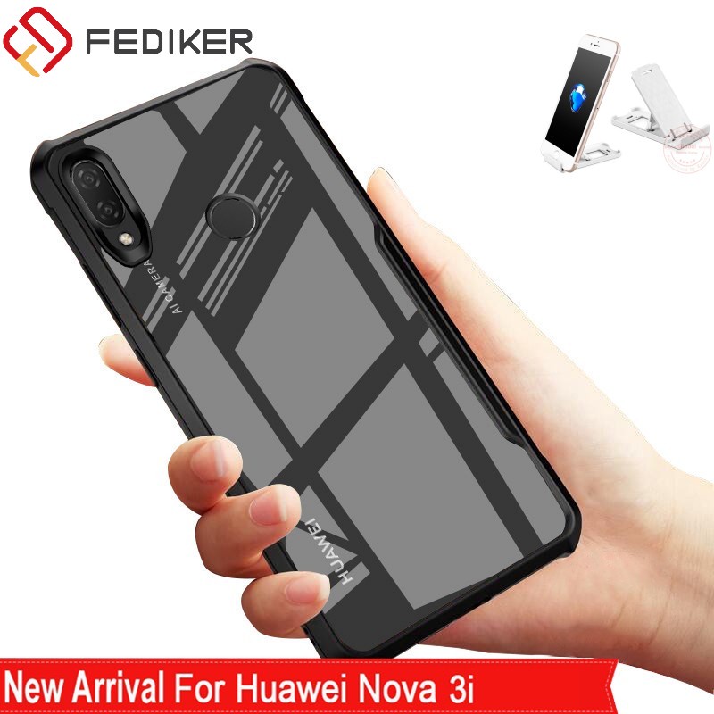 For Huawei Nova 3i case 【Hawk eye series 】Transparent Blade Back Shockproof Airbag drop Corners ...