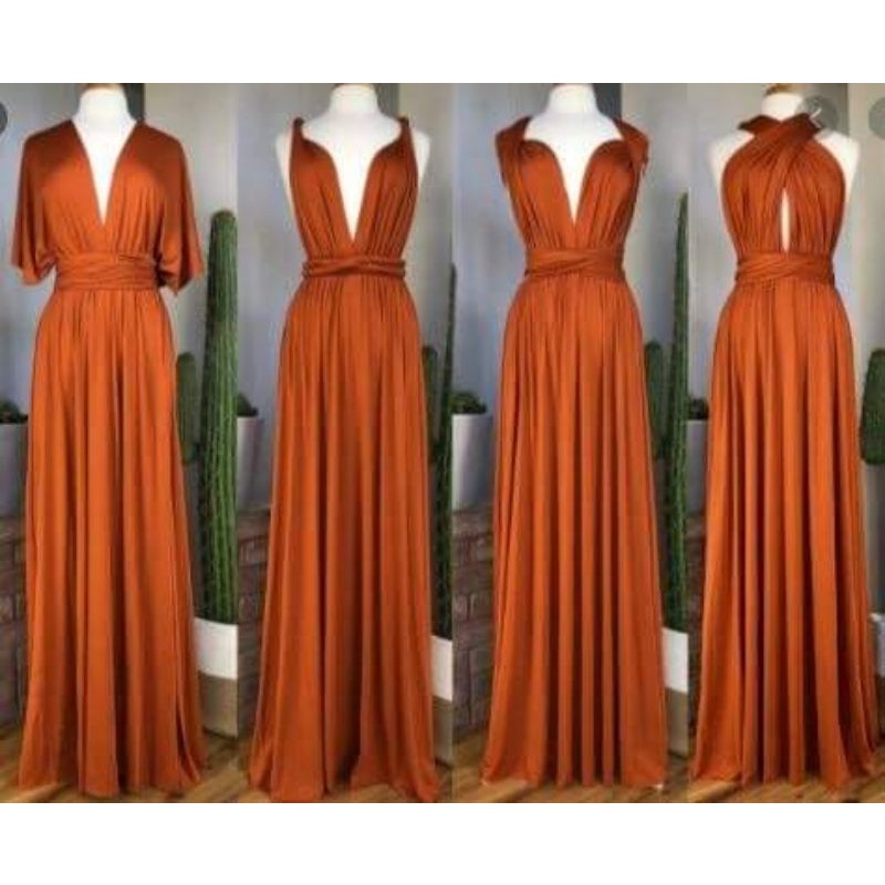 RUST ORANGE INFINITY DRESS WITH TUBE | Shopee Philippines
