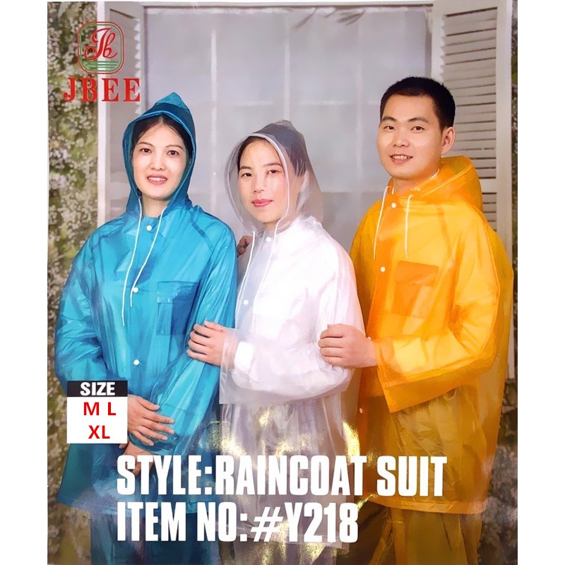 JBEE Y218 Universal Transparent Raincoat Outdoor Sports Motorcycle Bike ...