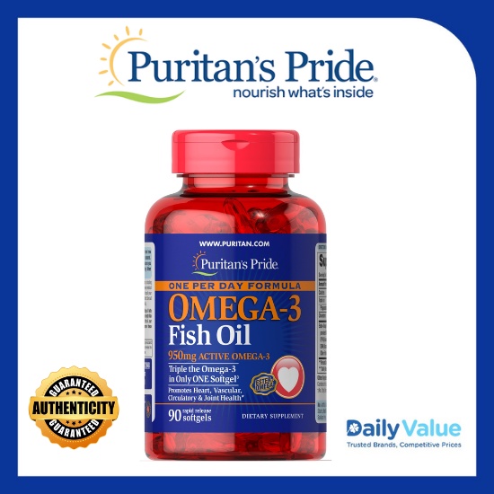 Puritan's Pride One Per Day Fish Oil, 1300mg, Omega-3, 90 softgels | Shopee Philippines
