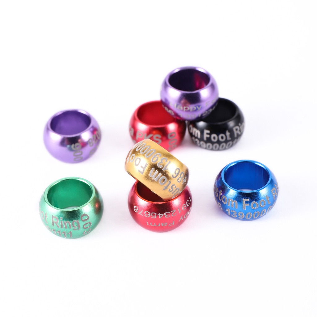 20Pcs Custom Inner Diameter 8mm/10mm Bird Foot Ring Pigeon Foot Ring ...