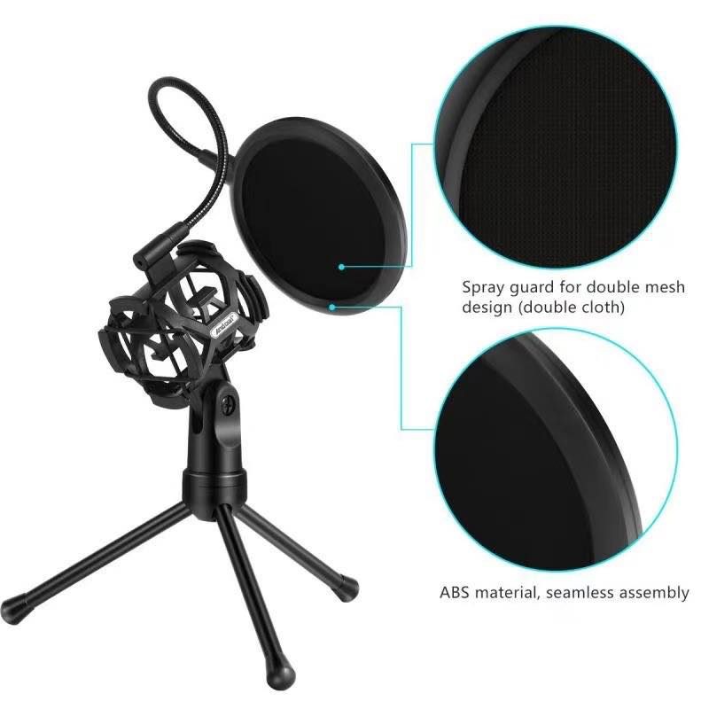 Andowl QM001 Microphone Shock Mount Desktop Stand | Shopee Philippines