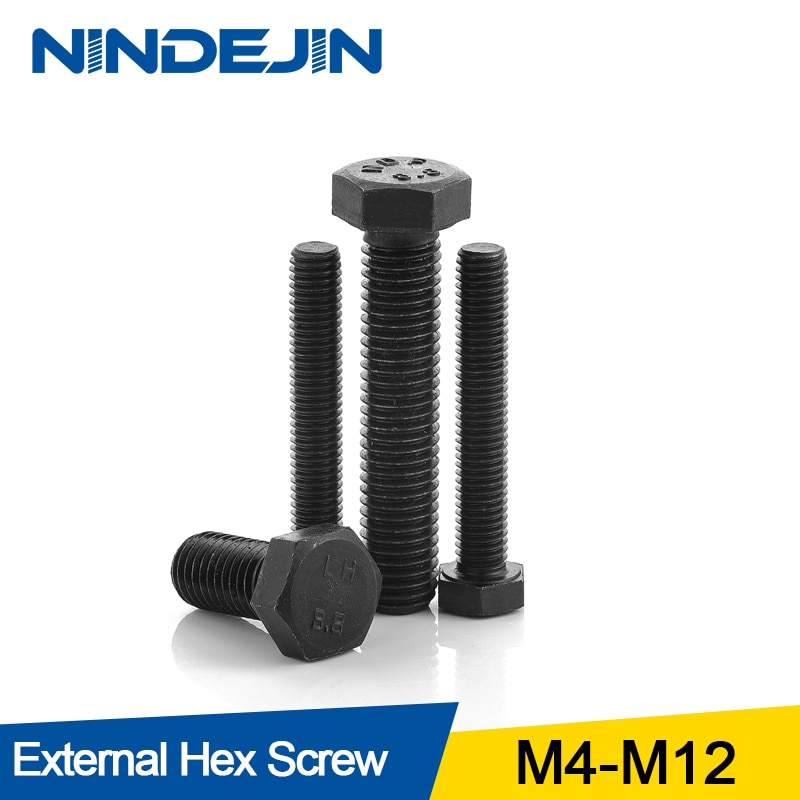 NINDEJIN Carbon Steel 8.8 Grade Hex Bolts High Strength International Standard Screws M4/ M6 ...