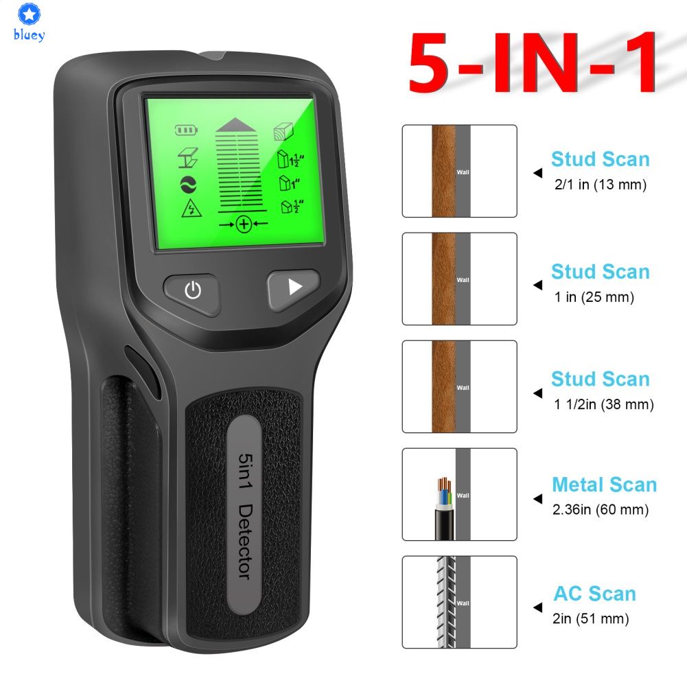 5 IN 1 Digital Metal Detector Multifunction Wall Scanner AC Wood Wall ...
