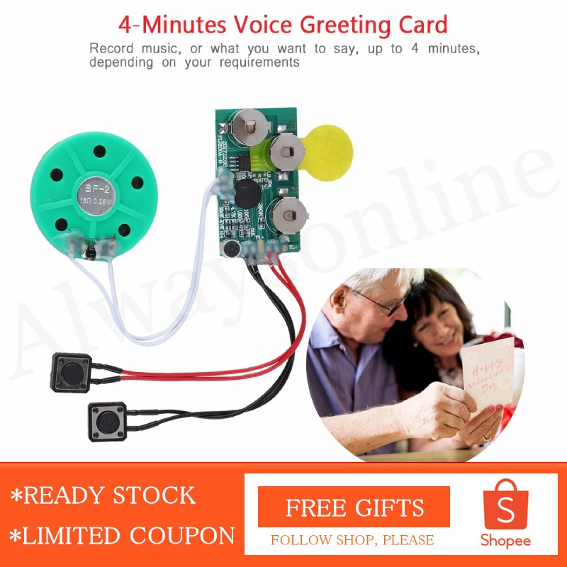 [READY STOCK] DIY Greeting Card Chip 4 minutes Recordable Voice Sound ...