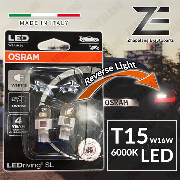 Osram T15 T16 W16W White LED Reverse Light / Brake Light (Made in Italy ...