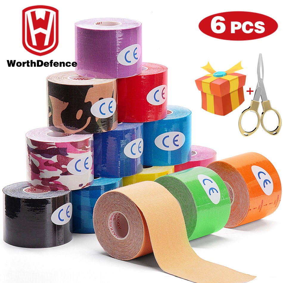 Worthdefence Kinesiology Tape Muscle Pain Relief Elastic Bandage 6 ...