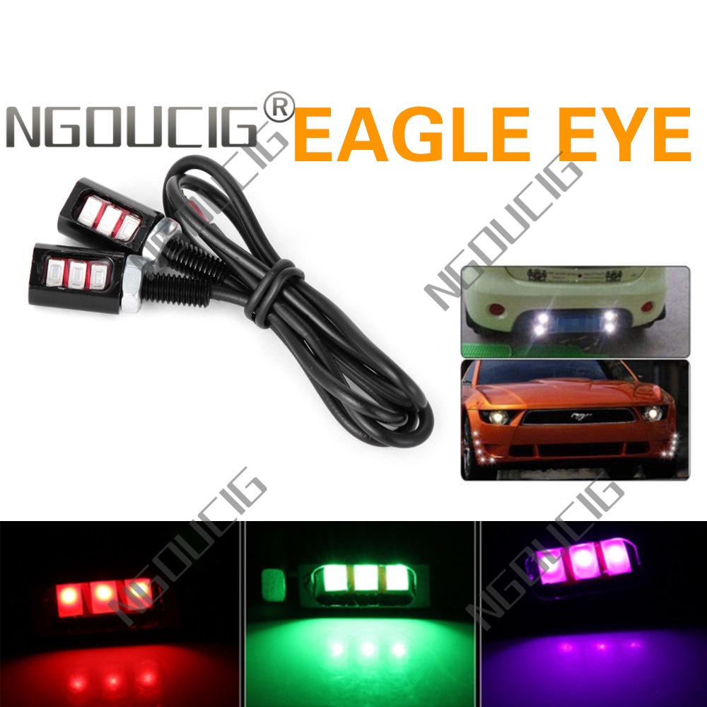 NGOUCIG Steady Bright Eagle Eye Light Car License Plate Daytime Running ...