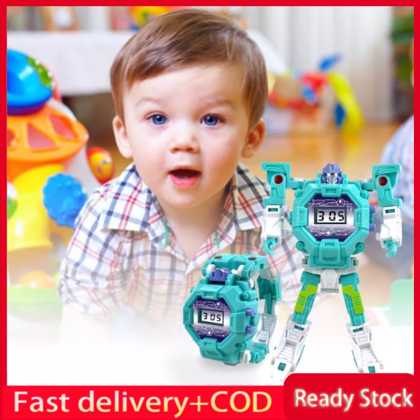 2 in 1 Transform Toy Robot Watch,Kids Digital Electronic Watch ...