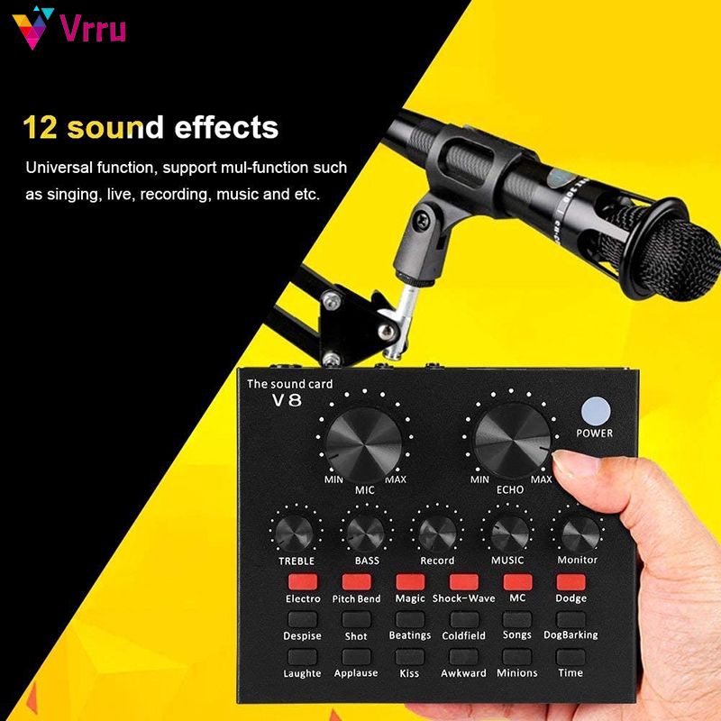 Sound Mixer Board for Live Streaming, Voice Changer Sound Card with ...