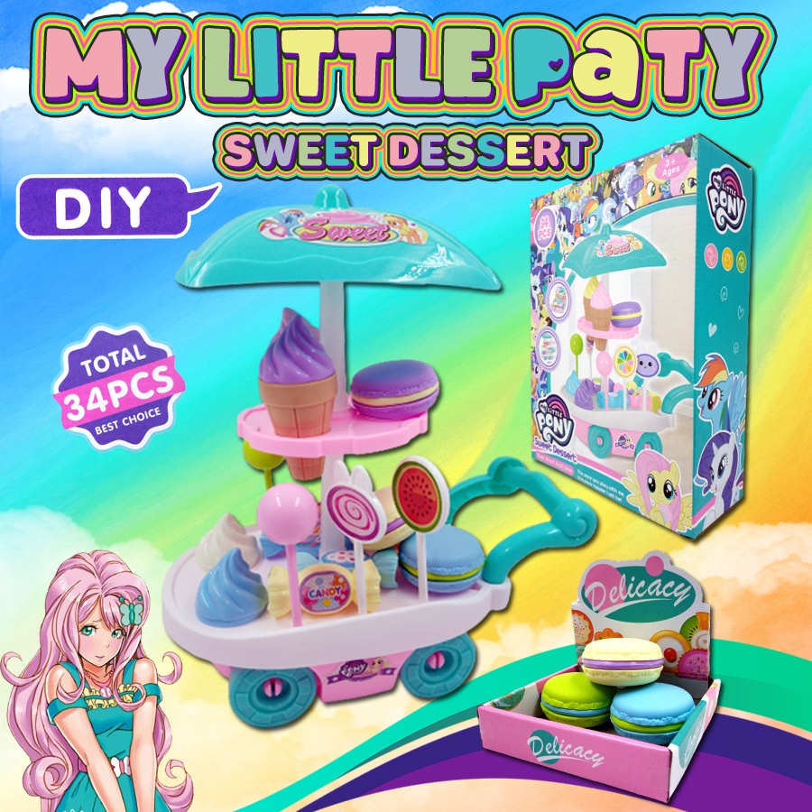 Sweet Desert Toy Set My Little Pony Ice Cream & Candies with Cart Toys ...