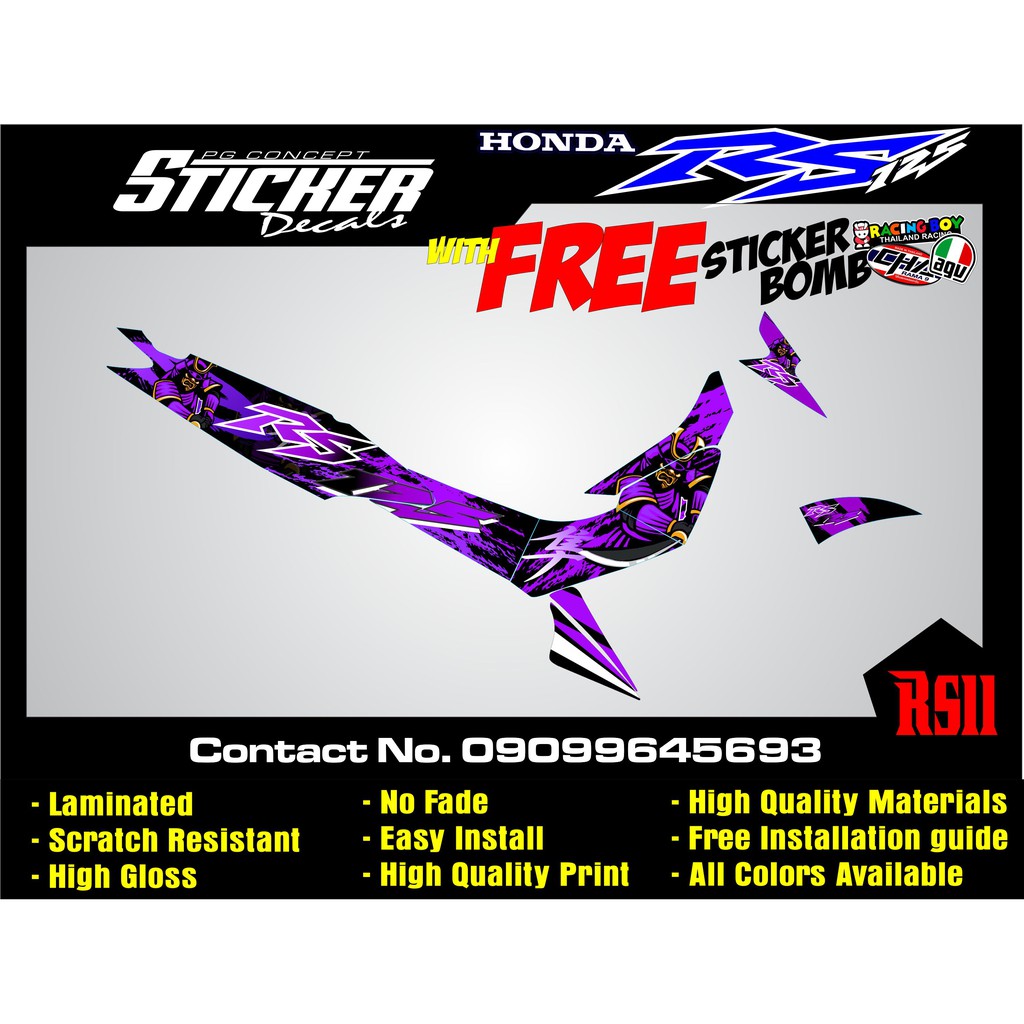 Honda RS125 carb Road Sport Full Set sticker decals Batch 2 | Shopee ...
