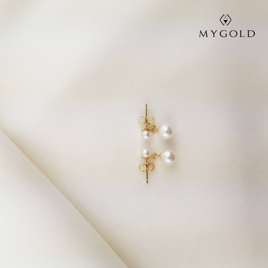 MyGold Pawnable and Authentic White Freshwater Pearl Dangling Earrings ...