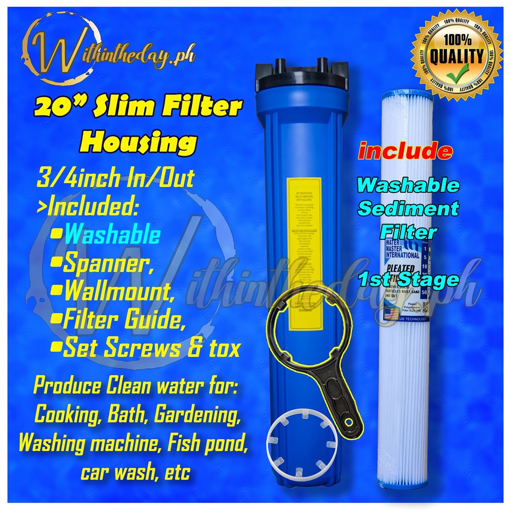 20 inch Filter housing Complete Set with Filter 20x2.75 inch Carbon ...