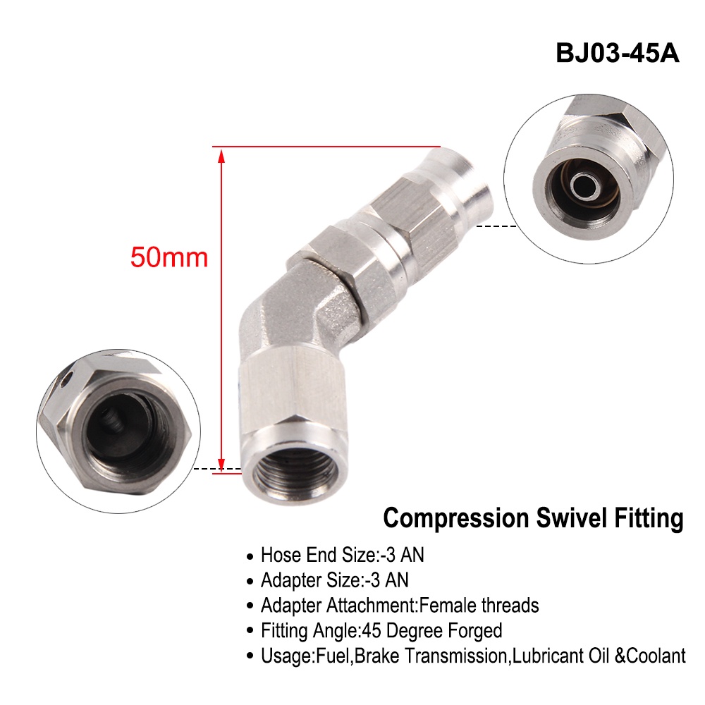 AN3 Motorcycle Motor Bike Hydraulic Brake Oil Hose Line Banjo Fitting ...