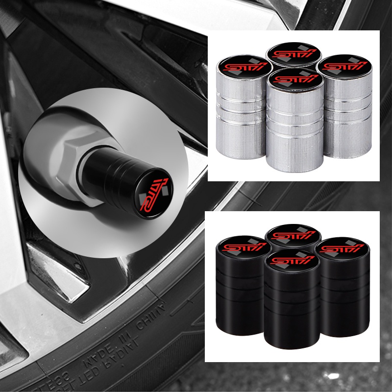 4pcs/set Metal Car Tire Air Cap Auto Emblem Cylindrical Tyre Valve ...