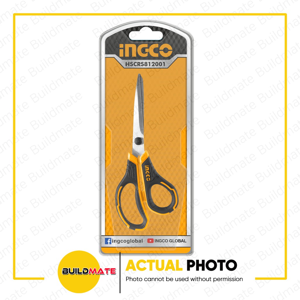 BUILDMATE Ingco Scissors 8.5" 215mm Stainless Steel Office Home Craft ...