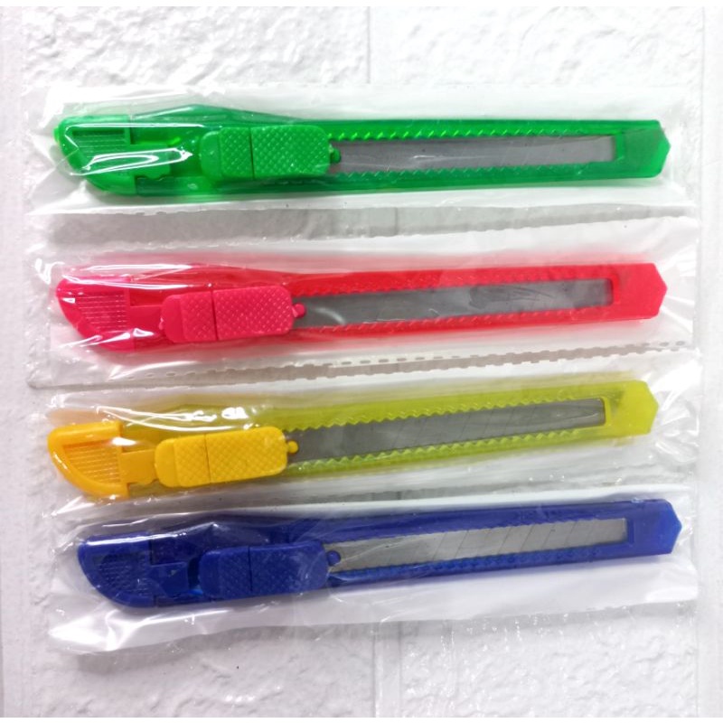 Utility Retractable Box Cutter Small in Random Color | Shopee Philippines