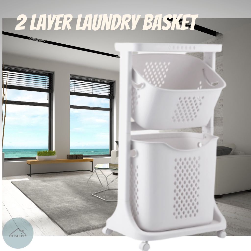 2 Layer Laundy Basket / Storage / Organizer | Shopee Philippines