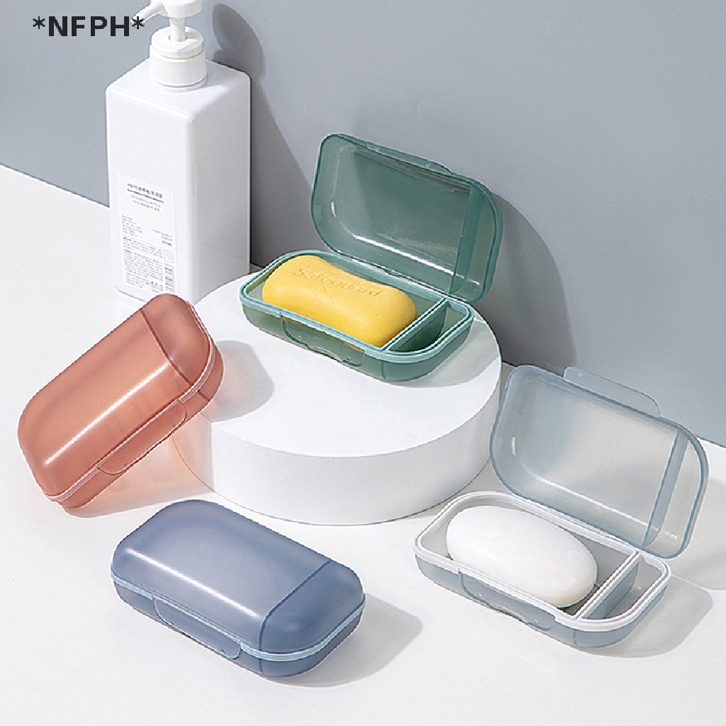 CKFR Portable Sealed Round Shampoo Bar Soap Holder Box Case Container ...
