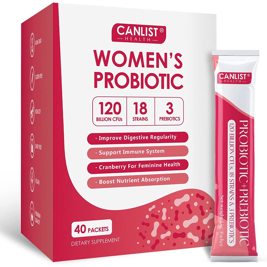 CANLIST Probiotics 120 Billion CFUs 18 Strains-3 Prebiotics-Women's ...