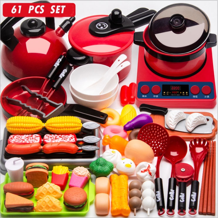 Kitchen Cooking Set Toys For Kids Children's Play House Pretend Play ...
