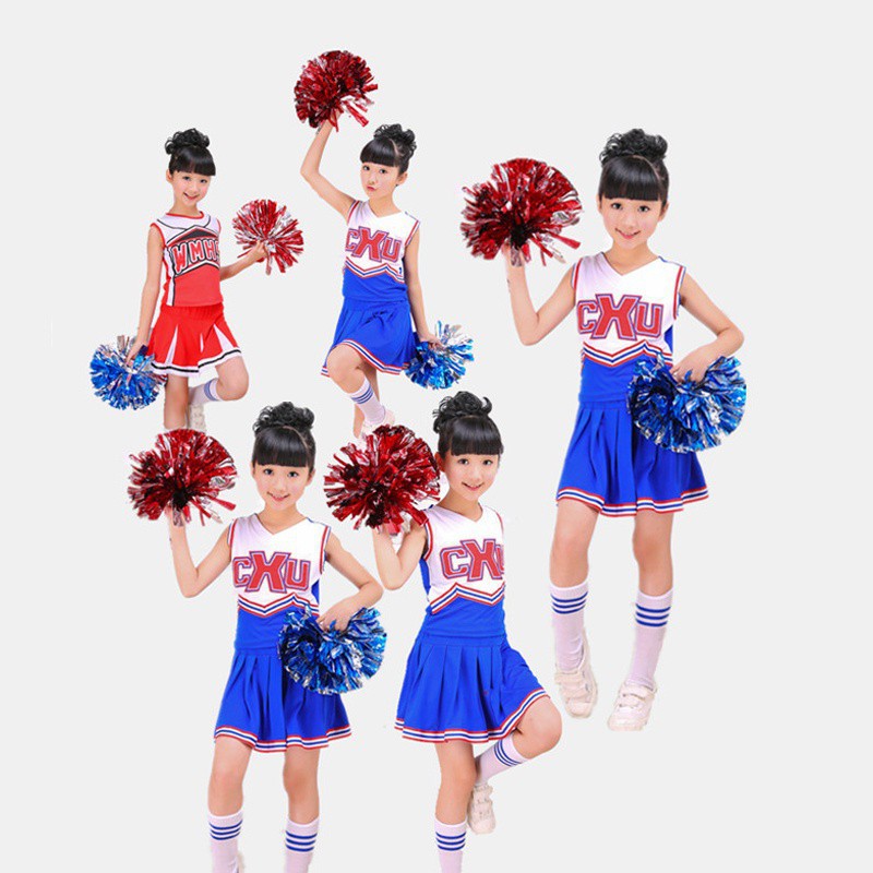 Lolanta Girls Red & Blue Cheerleader Costume Attach Pom Poms Socks ...