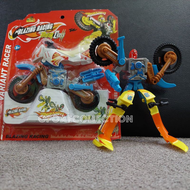 Toy Transformer robot Motorcycle Racing Blazing Racing Cross Road Wheel ...