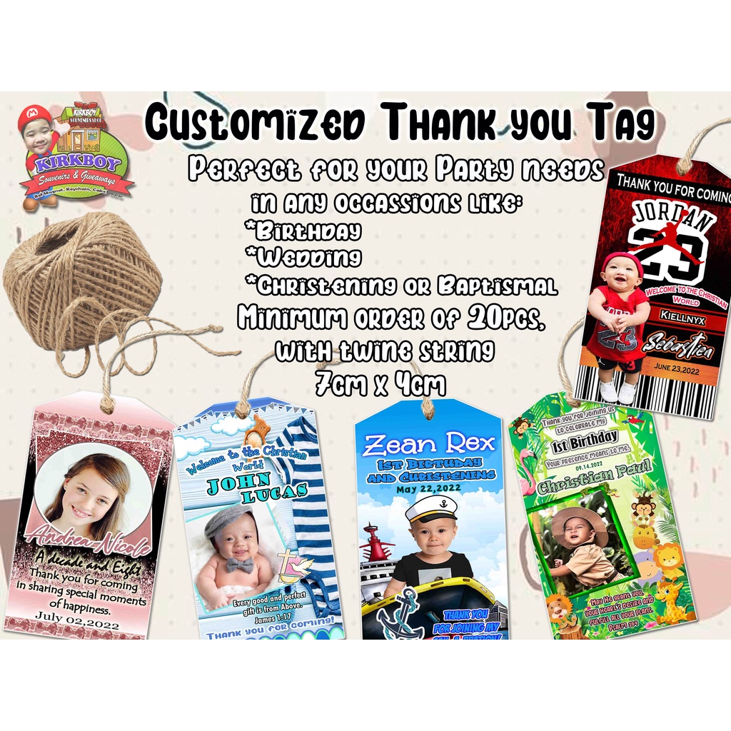 (40 pcs minimum order)Personalized souvenir tag/thank you tag/gift tag ...