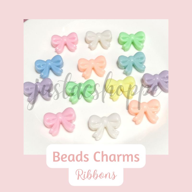 10pcs Ribbon Beads 20mm Pastel Colors for your DIY projects - Decoden ...