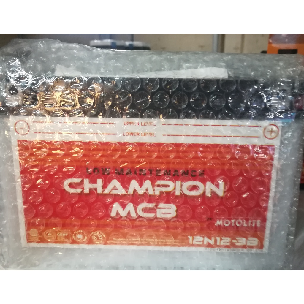 CHAMPION MCB 12N12-3B (LOW MAINTENANCE) Motorcycle battery | Shopee ...