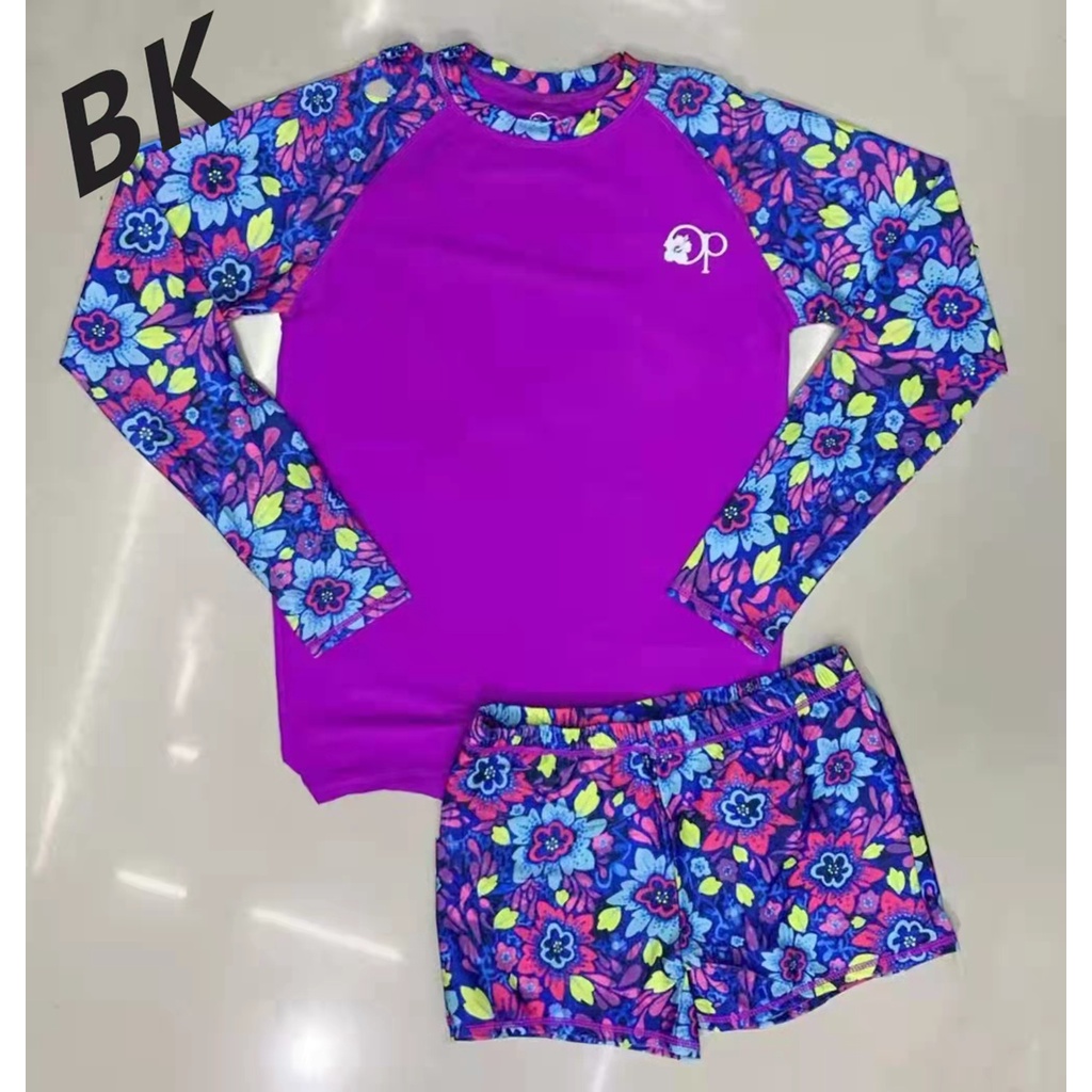 New Op Flower Rush Guard For Women Sleeves Swimwear Rushguard Stretchable Shopee Philippines