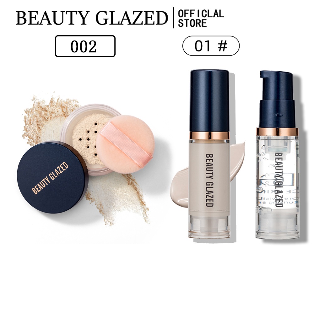 Beauty Glazed 3Pc Make up Set Matte Primer +Waterproof Liquid ...
