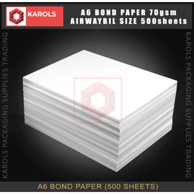 (500sheets) A6 Bond Paper Sold Per Pack / 70gsm | Shopee Philippines