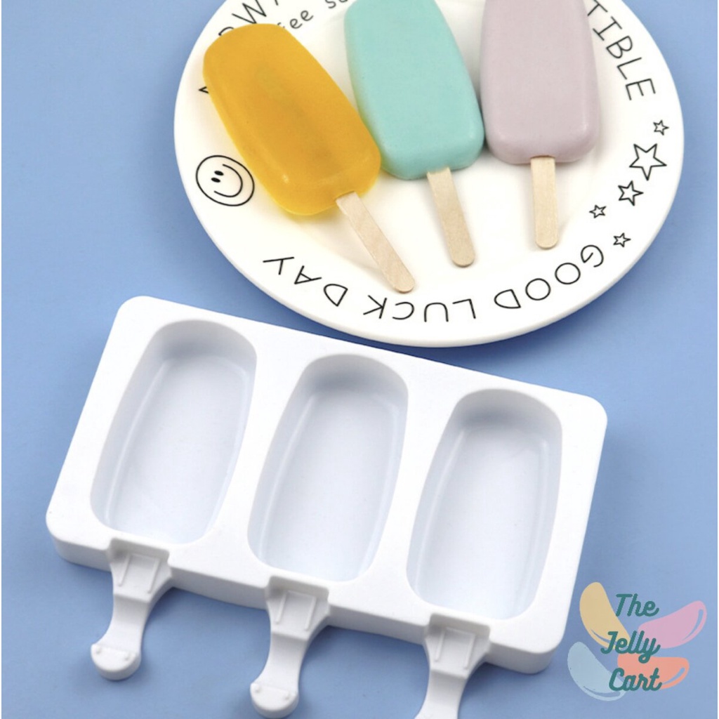 3-cavity Oval Popsicle 3L Silicone Molder Cakesicle Ice Cream Chocolate ...