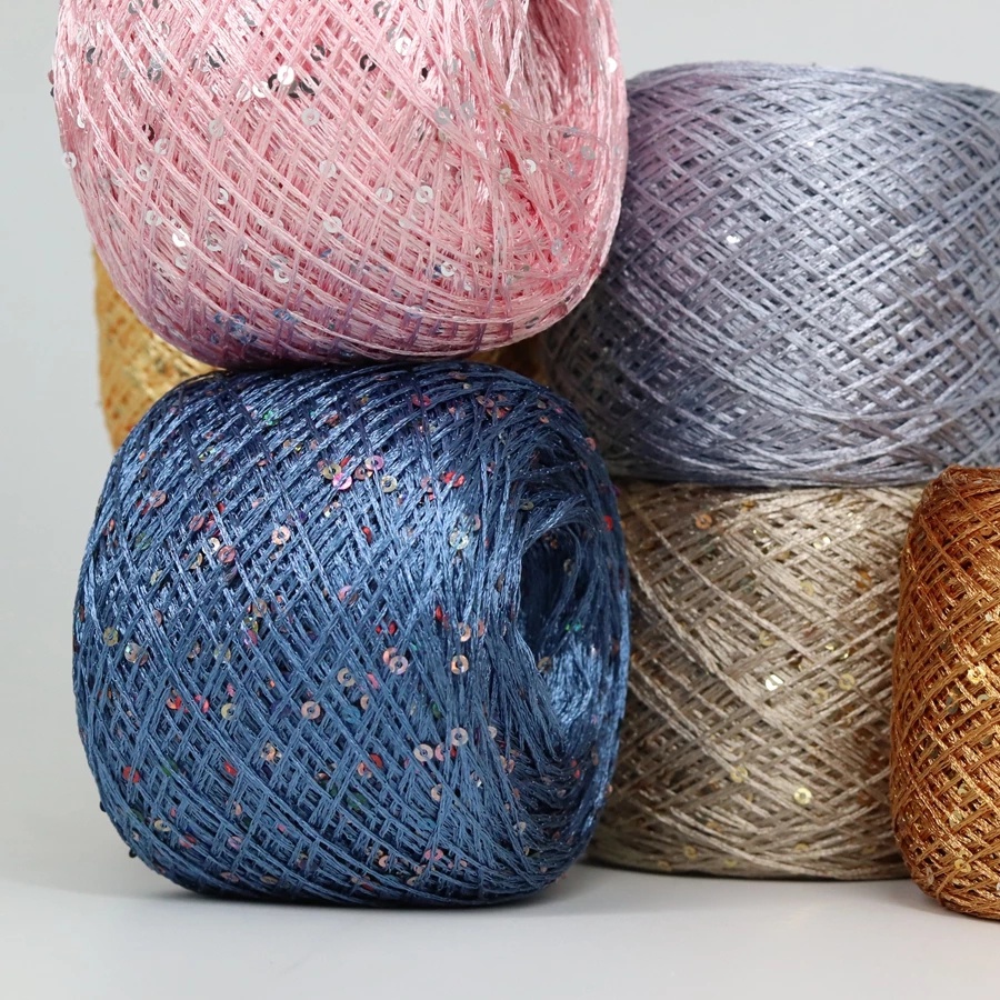 50G Sequin Stitch Yarn Line Yarns Hand Crochet Threads Parnter Yarn ...