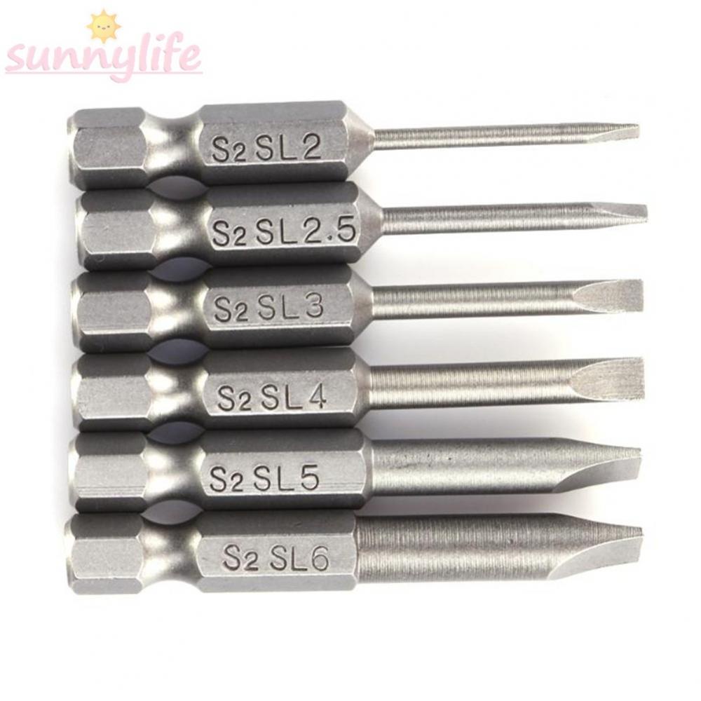 【SUNYLF】AU 6pcs 50mm Flat Head Slotted Tip Magnetic Screwdriver Bits Kit 2.0mm-6.0mm | Shopee ...