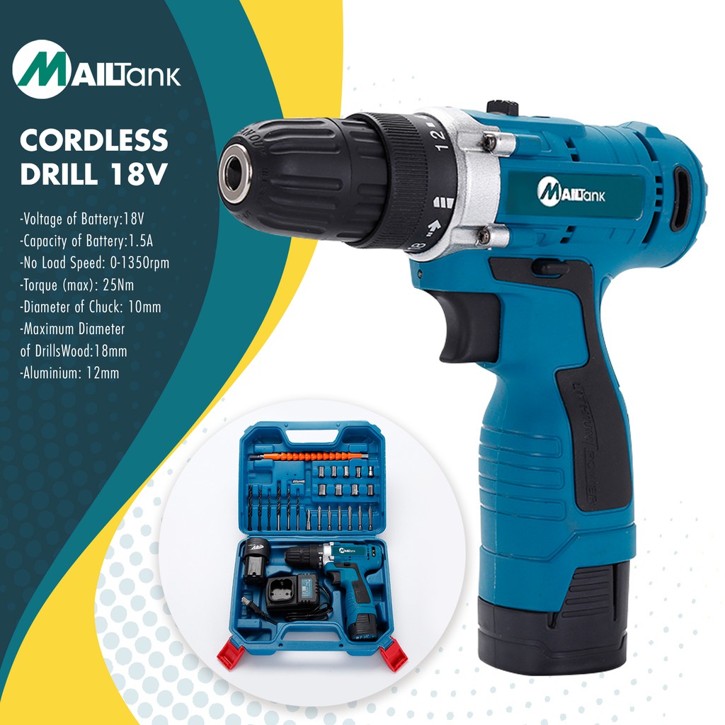 MAILTANK (SH189) Cordless Drill and Driver Battery 18V | Shopee Philippines