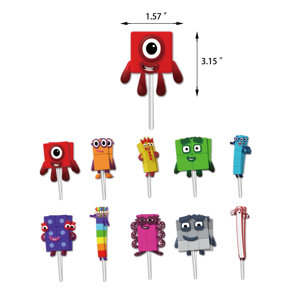 Number Block Theme Banner Cake Topper Balloon Happy Birthday Party ...
