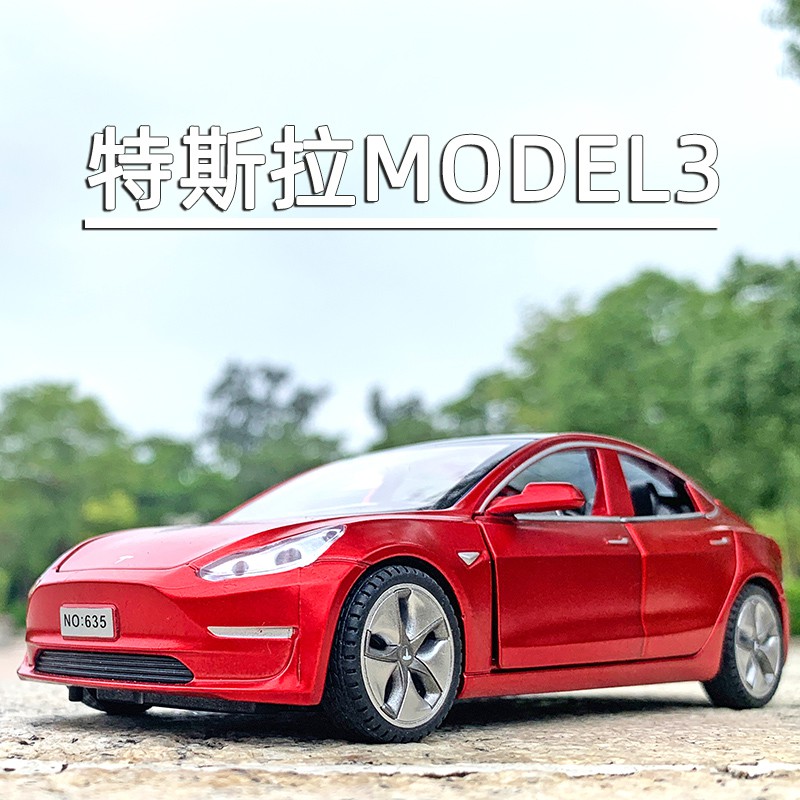1/32 Scale Tesla Model 3 Diecast Alloy Pull Back Car Collectable Toy ...