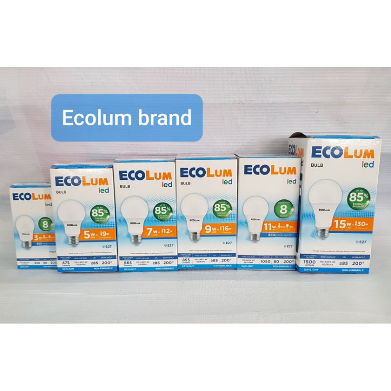 Ecolum LED Bulb 3w 5w 7w 9w 11w 13w 15w 3 5 7 9 11 13 15 Watts Daylight ...
