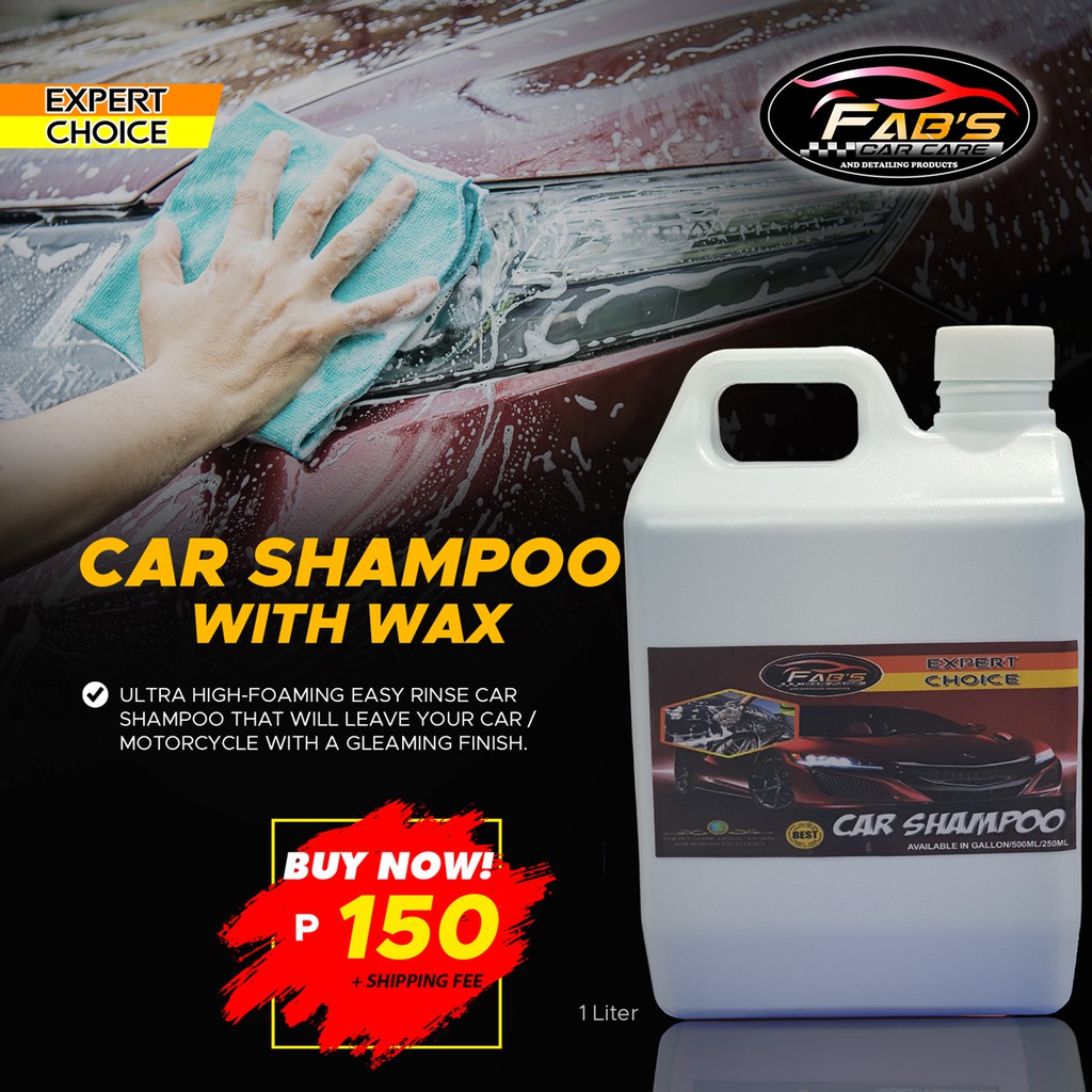 Fabs Car Care Shampoo with Wax One Liter | Shopee Philippines